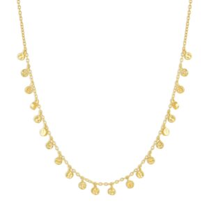 gorjana Women's Chloe Mini Strand Necklace w/Hammered Disc Charms, 18k Gold Plated