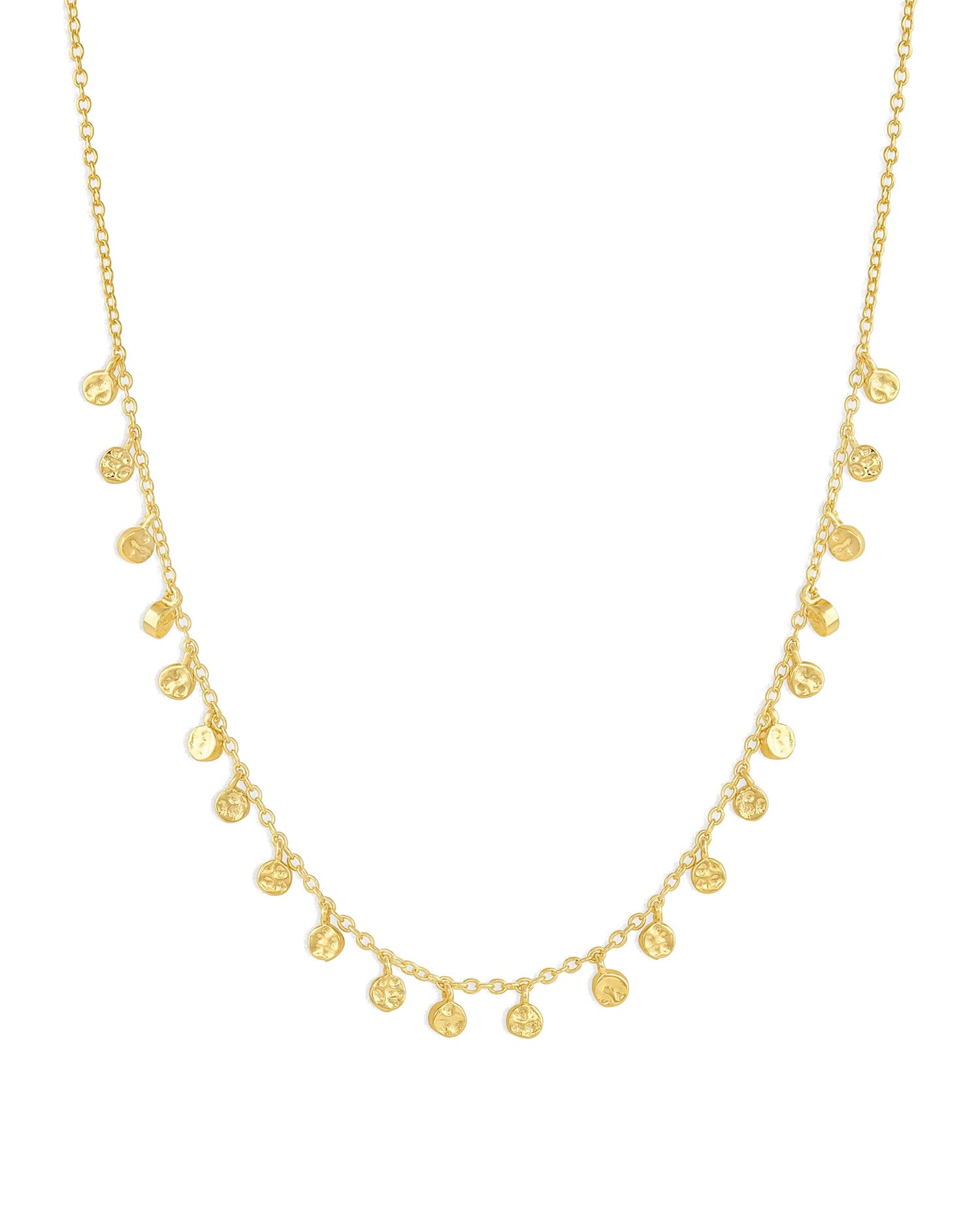 gorjana Women's Chloe Mini Strand Necklace w/Hammered Disc Charms, 18k Gold Plated