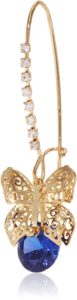 betsey johnson cz butterfly dangle earrings