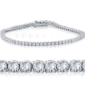 p3 pompeii3 3ct. diamond 18k white gold round cut tennis bracelet 7"