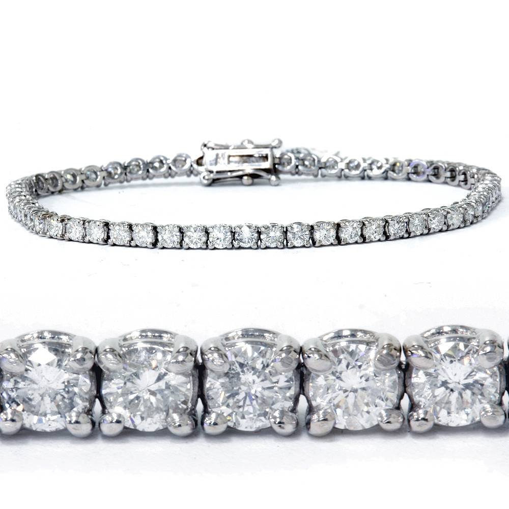 P3 POMPEII3 18K White Gold 4 Ct Diamond Tennis Bracelet 7"