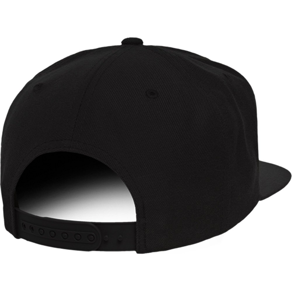 Trendy Apparel Shop FLEXFIT ORIGINAL Alpha Omega Embroidered Flat Bill Snapback Cap - Black