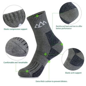 innotree 3 Pack Men's Full Cushioned Hiking Walking Socks, Quarter Crew Socks