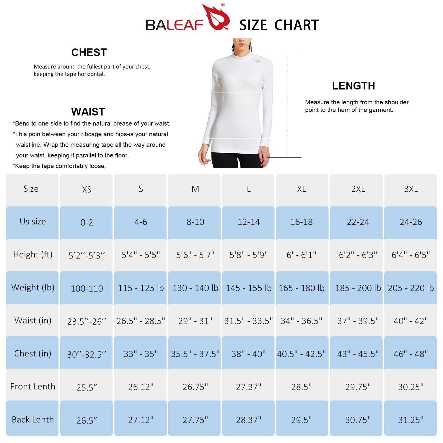 BALEAF Thermal Long Sleeve Running Shirt Women Workout Tops Gym Clothes Mock Neck Fleece Hiking Skiing Base Layer for Winter Cold Weather White S