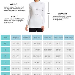 BALEAF Thermal Long Sleeve Running Shirt Women Workout Tops Gym Clothes Mock Neck Fleece Hiking Skiing Base Layer for Winter Cold Weather White S