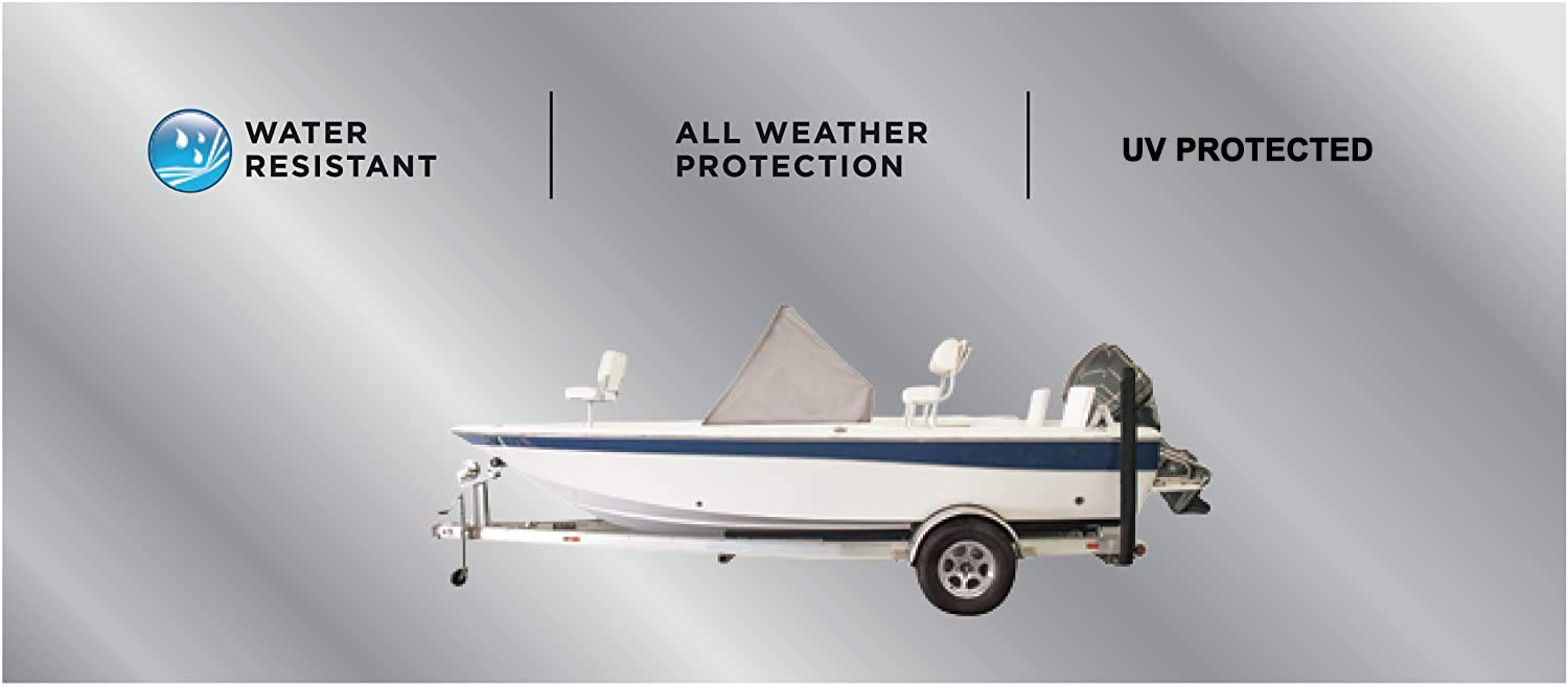 GOODSMANN 600 Denier Center Console Boat Cover Accessory Waterproof Boat Cover Weather Protection Trailerable Boat Cover Fits Models Up to 58'' Height, 45'' Length, 34'' Width 9921-0162-31