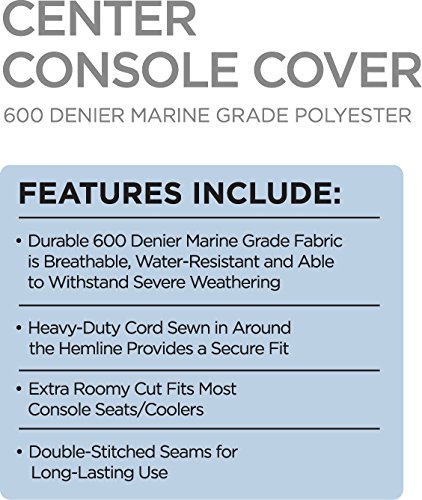 GOODSMANN 600 Denier Center Console Boat Cover Accessory Waterproof Boat Cover Weather Protection Trailerable Boat Cover Fits Models Up to 58'' Height, 45'' Length, 34'' Width 9921-0162-31