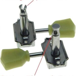 Wilkinson Chrome with Green Button 3x3 Deluxe Vintage Tuners Guitar Tuning Keys Machine Heads with Plastic Keystone Buttons for Les Paul/SG/ES