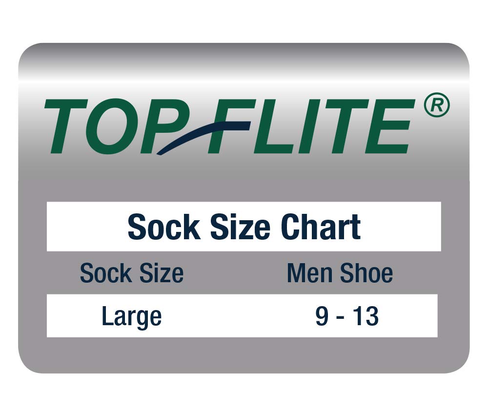 Top Flite Men's Sport Full Cushion Quarter Socks 3 Pair Pack, Brown, Large (10-13) -Shoe Size 9-13