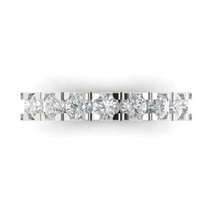 1.53 ct round cut clear simulated diamond 14k white gold stackable wedding engagement promise anniversary band sz 3.5