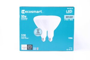 ecosmart 90w equivalent daylight br40 dimmable led light bulb (2-pack)