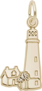 rembrandt cape florida lighthouse charm - metal - 14k yellow gold