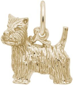 yellow gold west highland terrier dog charm