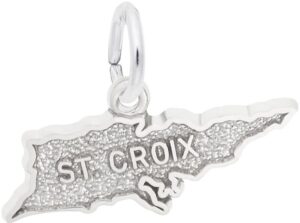 rembrandt st. croix map charm - metal - sterling silver