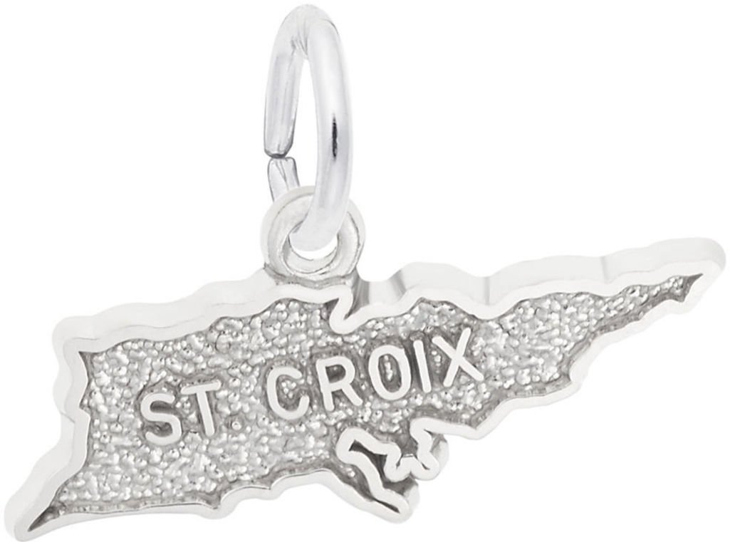 Rembrandt St. Croix Map Charm - Metal - Sterling Silver