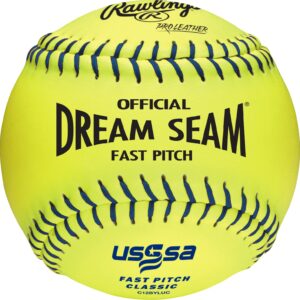 rawlings | official dream seam fastpitch softballs | usssa | 12" pro leather cover | c12byluc | 12 count