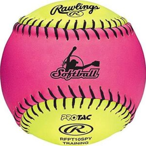 rawlings | fastpitch training softball | soft poly-core center, ages 8u | 10" | rfpt10spy | pack of 12