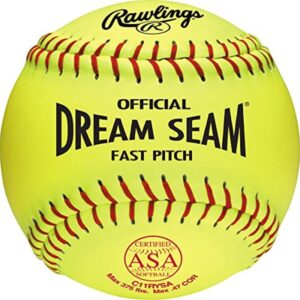 rawlings | official dream seam fastpitch softballs | 11" usa / asa | synthetic cover c11rysa | 12 count