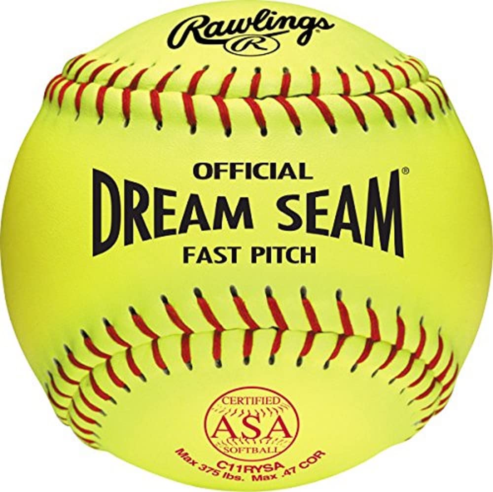 Rawlings | Official DREAM SEAM Fastpitch Softballs | 11" USA / ASA | Synthetic Cover C11RYSA | 12 Count