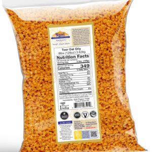 Rani Toor Dal (Split Pigeon Peas) Oily, 128oz (8lbs) 3.63kg Bulk ~ All Natural | Gluten Friendly | NON-GMO | Vegan | Indian Origin