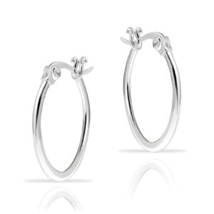 Hoops & Loops Sterling Silver Flat Oval Hoop Earrings for Women