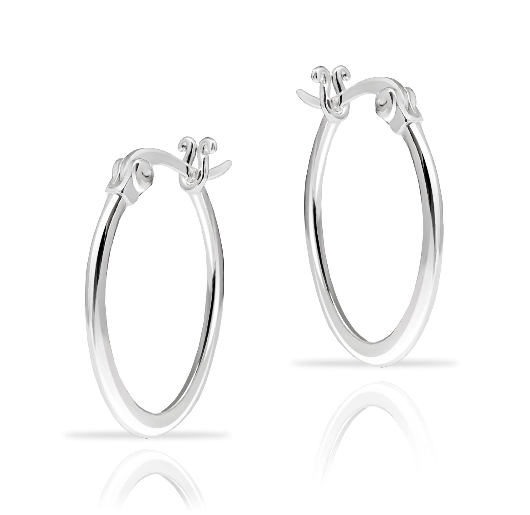 Hoops & Loops Sterling Silver Flat Oval Hoop Earrings for Women