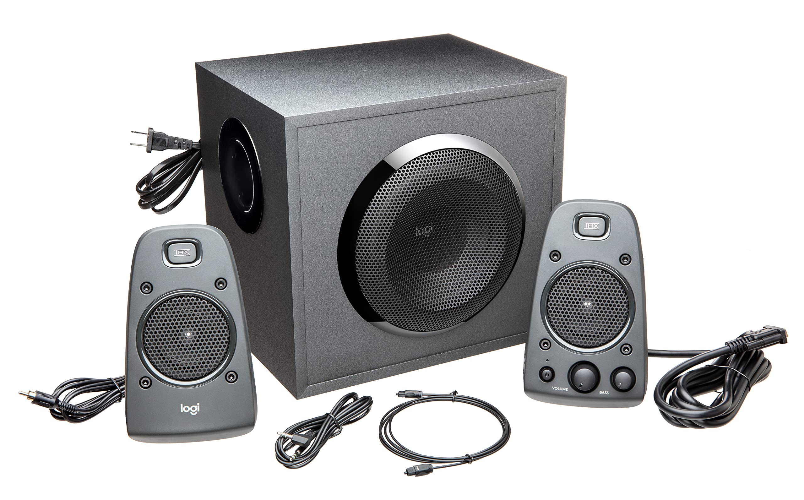 Logitech Z625 Powerful THX® Certified 2.1 Speaker System with Optical Input, black