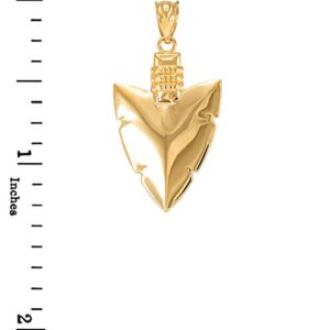 Polished 14k Yellow Gold Serrated Arrowhead Charm Pendant