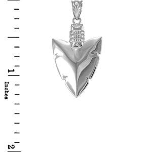 Polished 925 Sterling Silver Serrated Arrowhead Charm Pendant