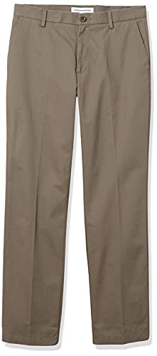 Amazon Essentials Men's Classic-Fit Wrinkle-Resistant Flat-Front Chino Pant (Available in Big & Tall), Taupe, 40W x 30L