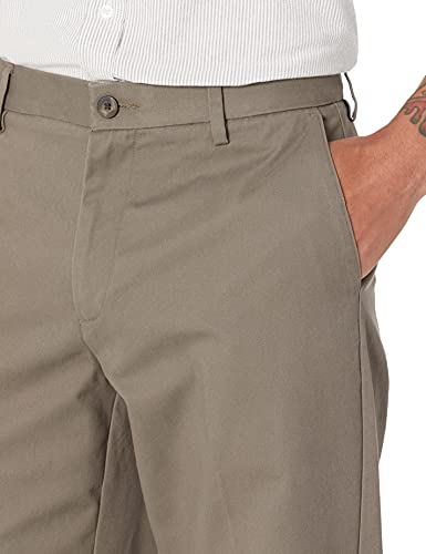 Amazon Essentials Men's Classic-Fit Wrinkle-Resistant Flat-Front Chino Pant (Available in Big & Tall), Taupe, 40W x 30L