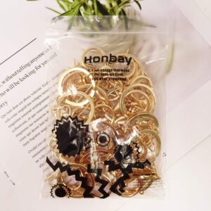 Honbay 20pcs Zinc Alloy KC Gold Lobster Claw Clasp Keychain, Key Ring Loop Key Holders with Flat Split Ring