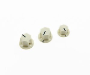 kiaish set of 3 aged white brass insert usa spec 1/4" large and small knobs bass knobs for jazz j bass