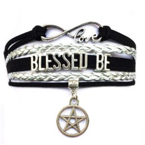 dolon blessed be bracelet pentagram star charm witch gift wiccan jewelry