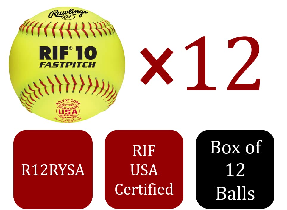 Rawlings | Official RIF 10 Fastpitch Softball | 12" ASA | R12RYSA | 12 Count