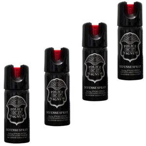 police magnum pepper spray security- 2 ounce twist locks- portable self defense canisters (4 pack)