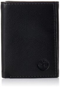 timberland mens exclusive blix fine leather trifold wallet, black, one size us