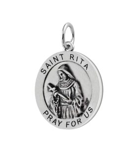 us jewels ladies 925 sterling silver saint rita medal pendant, 18.5mm