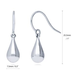 BERRICLE Sterling Silver Fashion Fish Hook Dangle Drop Earrings for Women, Rhodium Plated