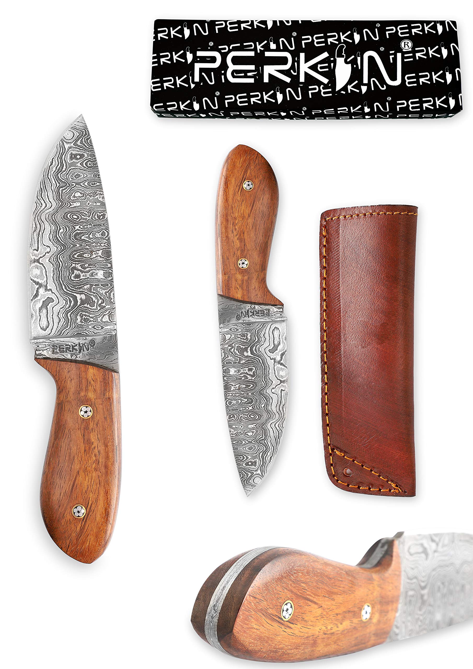 Perkin Knives Custom Handmade Damascus Steel Knife Hunting Knife - Bushcraft Knife