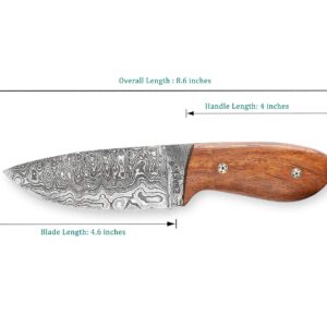 Perkin Knives Custom Handmade Damascus Steel Knife Hunting Knife - Bushcraft Knife