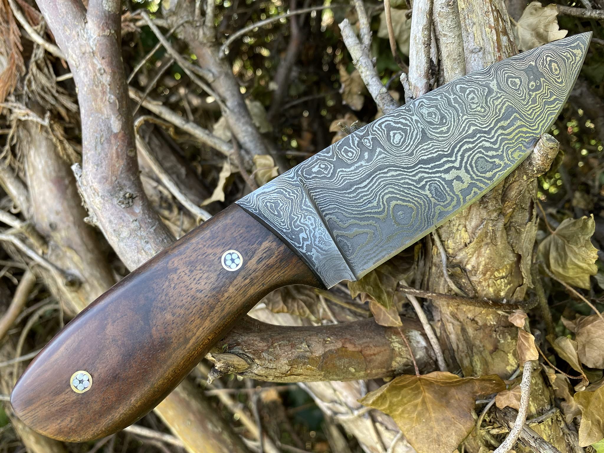 Perkin Knives Custom Handmade Damascus Steel Knife Hunting Knife - Bushcraft Knife