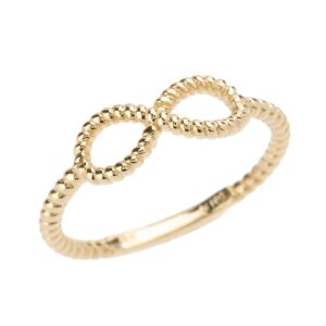 10k yellow gold twisted rope band infinity ring (1.4 mm band width) (size 6.5)