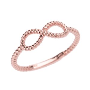 10k rose gold twisted rope band infinity ring (1.4 mm band width) (size 9.5)