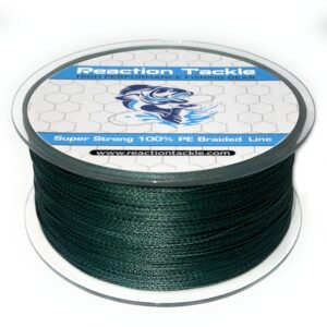 reaction tackle braided fishing line moss green 30lb 1000yd