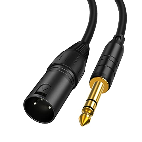 CableCreation 6 Feet TRS 6.35mm (1/4 Inch) Male to XLR Male Cable, Black