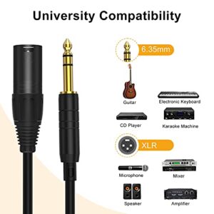 CableCreation 6 Feet TRS 6.35mm (1/4 Inch) Male to XLR Male Cable, Black