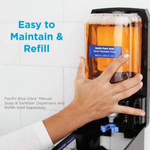 Pacific Blue Ultra Wall-Mounted Manual Dispenser for Foaming Hand Soap and Hand Sanitizer by GP PRO (Georgia-Pacific) White 53058 11.5" W x 5.6" D by 4.4" H