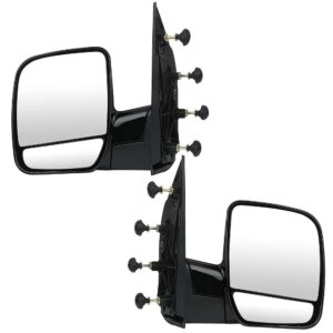 scitoo left and right side mirrors fit for 2002 2003 2004 2005 2006 2007 2008 for ford e150 e250 e350 e450 e550 van(pair set) manual fold non-heated puddle light manual adjustment mirrors fo1320253