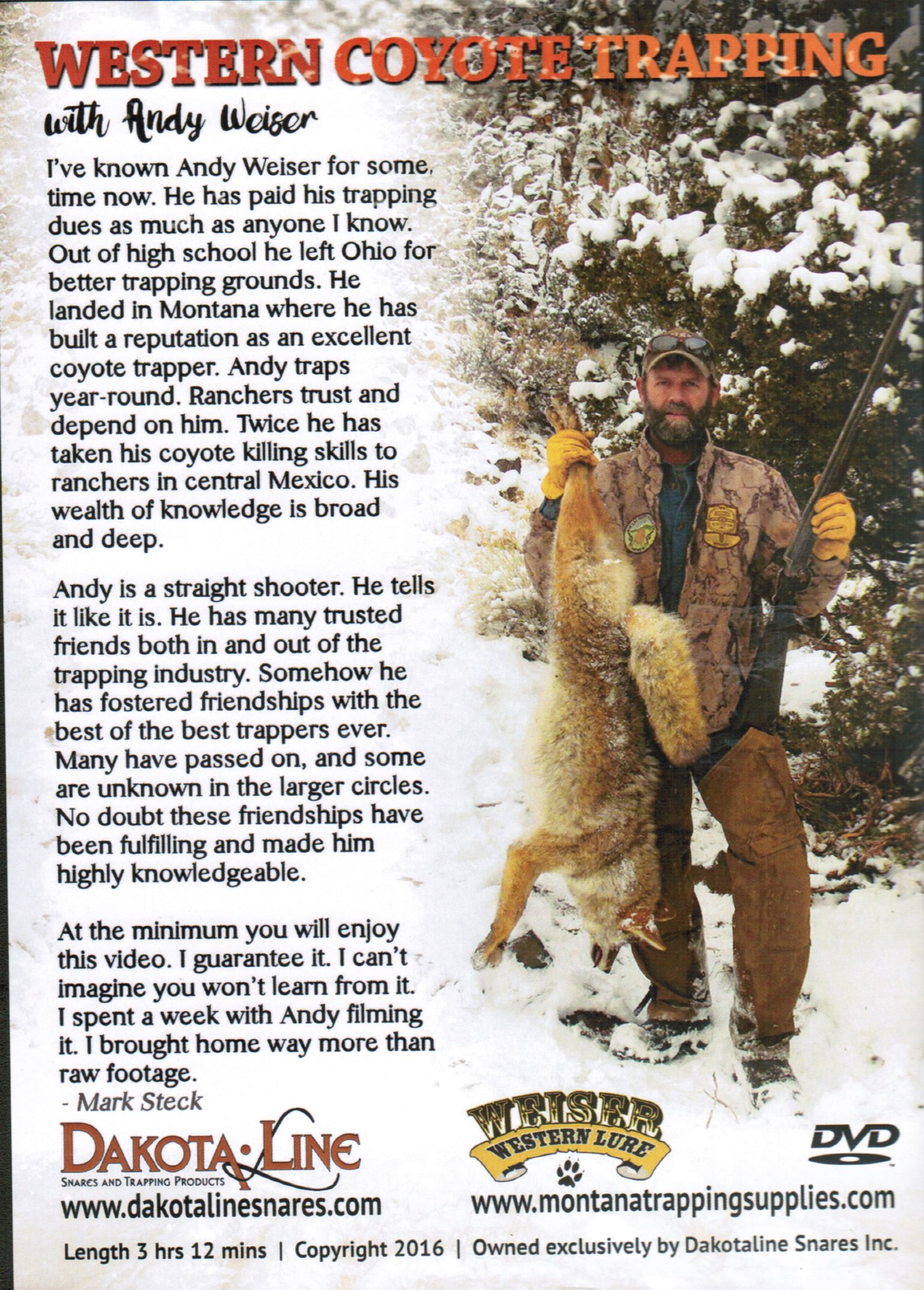 DakotaLine DVD-Andy Weiser- Western Coyote Trapping with Andy Weiser